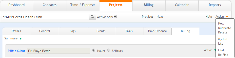 Projects Button Panel